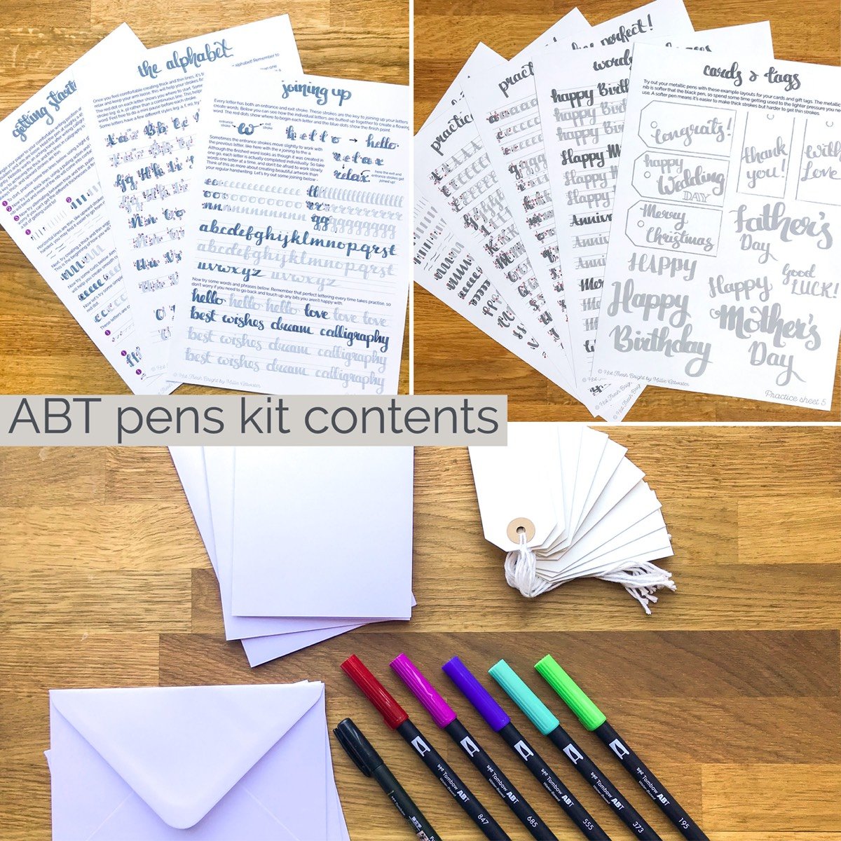 Beginners Calligraphy Set for adults | Hot Fresh Bright by Millie Attwater