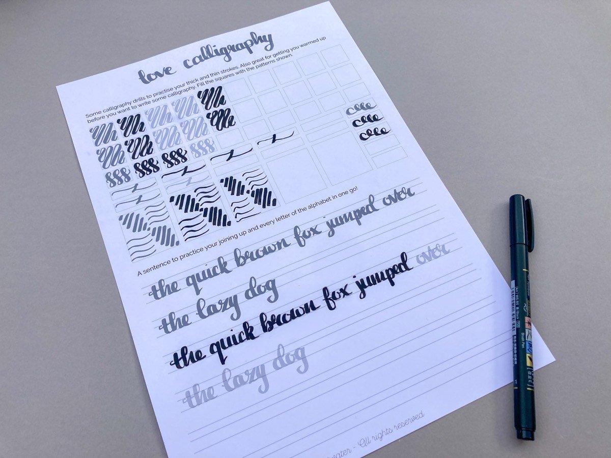 Subscribe to receive my free calligraphy worksheet | Hot Fresh Bright ...