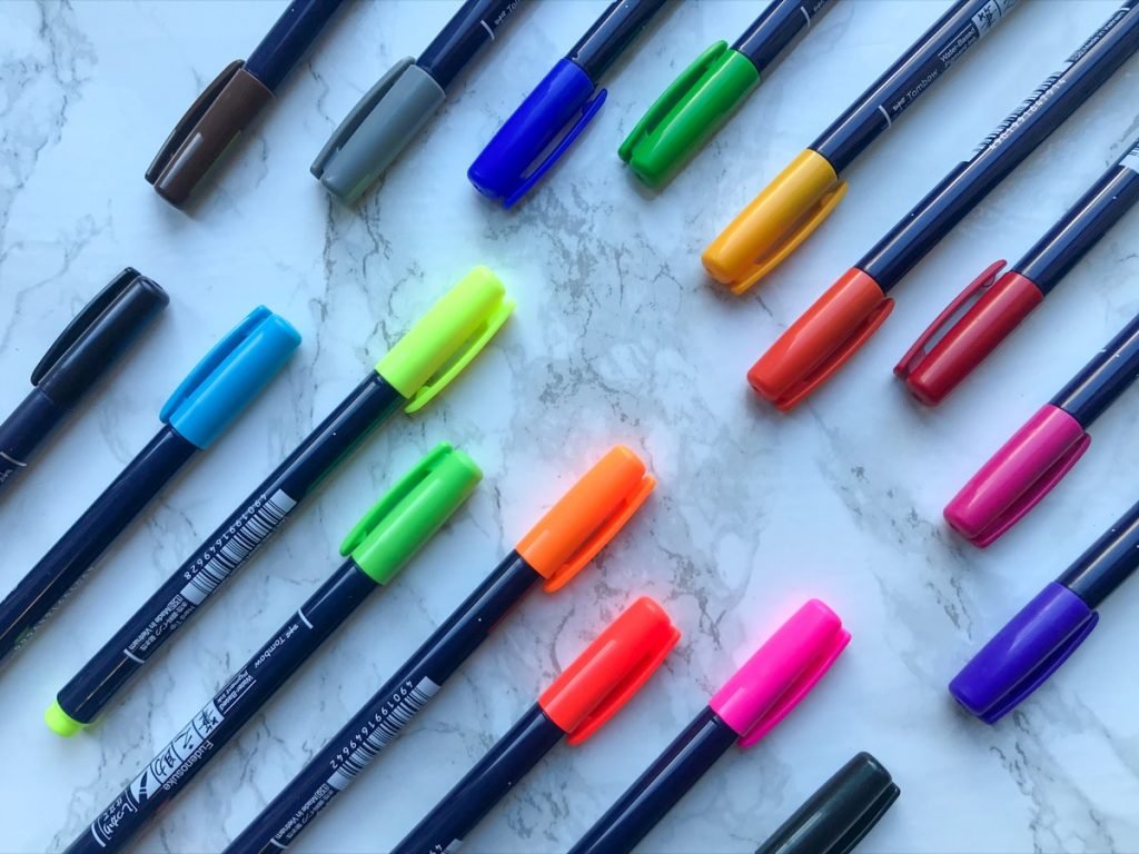 Tombow Fudenosuke calligraphy pens | Hot Fresh Bright by Millie